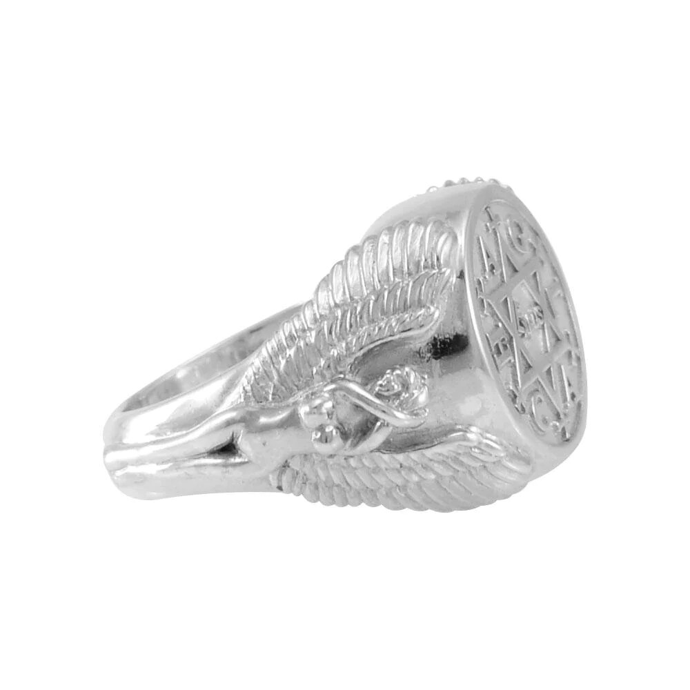 Angel Talisman Occult Small 925 Sterling Silver Ring Fine Spiritual ...