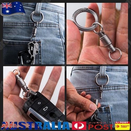 AU Two-way Key Chain Detachable Titanium Alloy Key Ring for Boys Girls ...