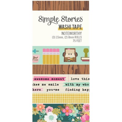 Simple Stories Noteworthy Washi Tape 5/Pkg* | eBay