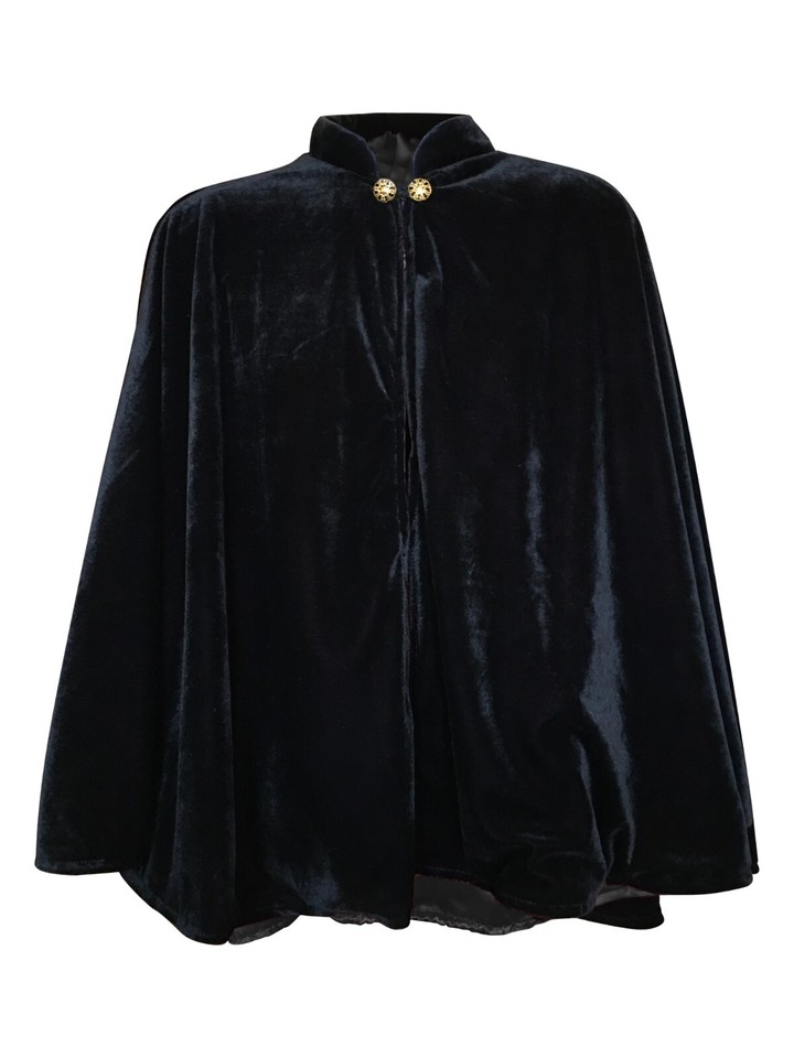 Capelet, Satin Lined Velvet Cape, Short Renaissance Cloak, Unisex ...