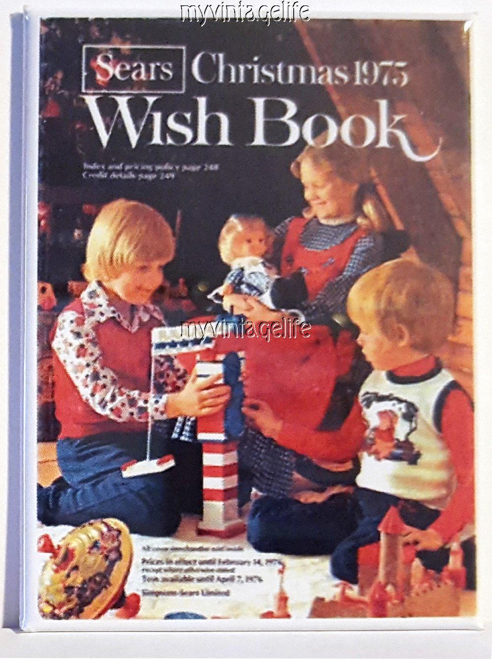 SEARS CHRISTMAS WISH BOOK 1975 2" x 3" Fridge MAGNET VINTAGE NOSTALGIC ...