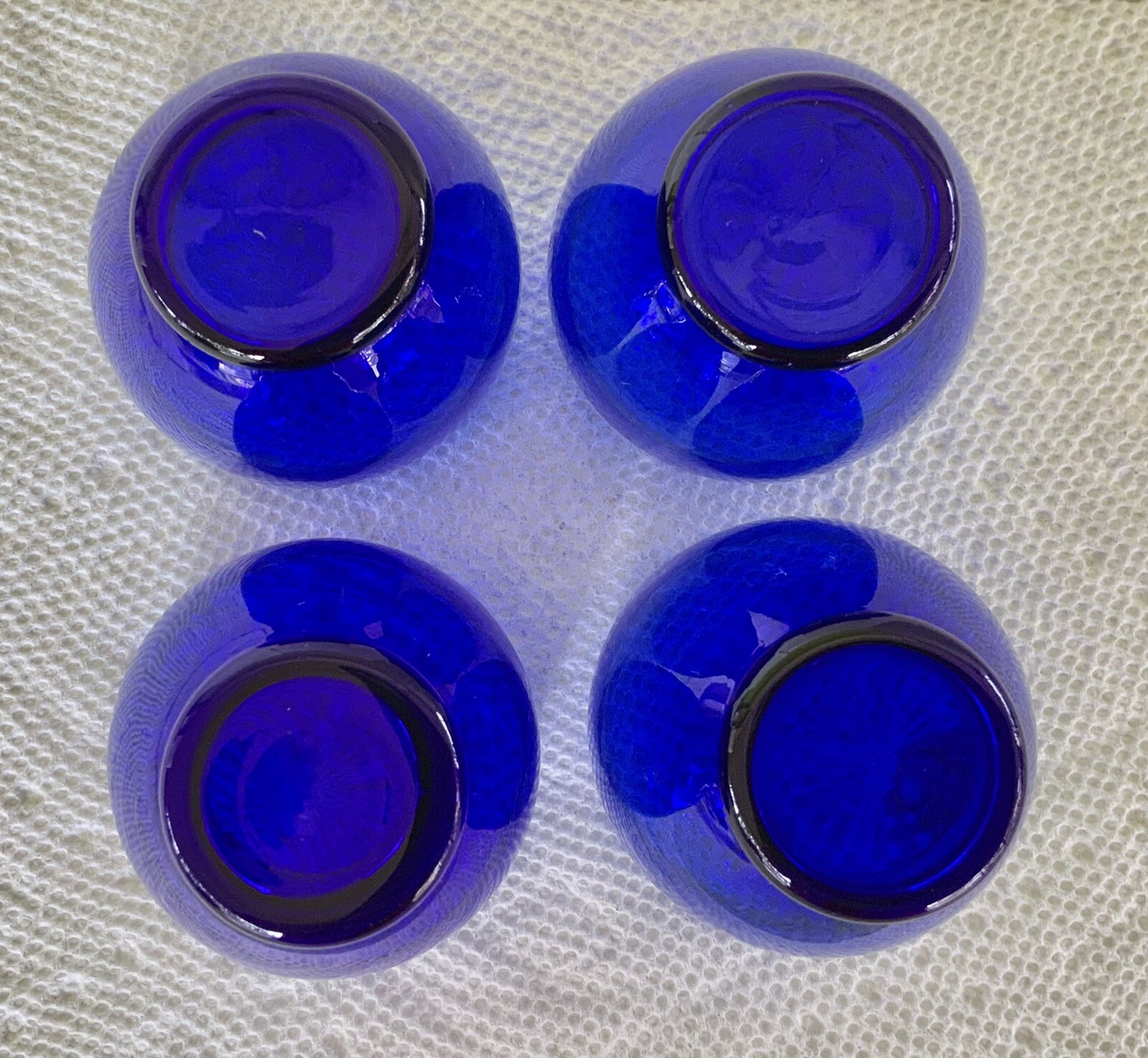 Vintage Blue Glass Rolly Polly Glasses Set of 4 Whiskey/shot glasses | eBay
