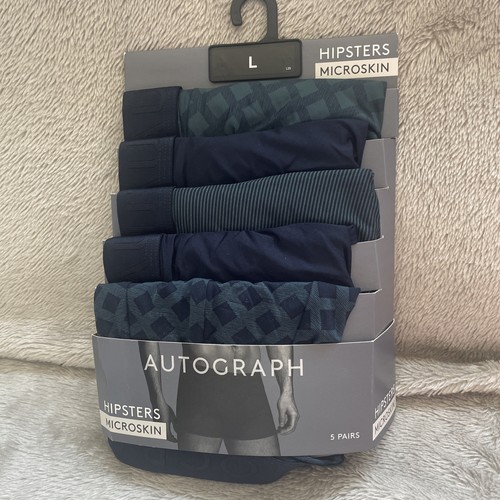 Marks & Spenser M&S Autograph Microskin Hipsters. Size large. 5-pack ...