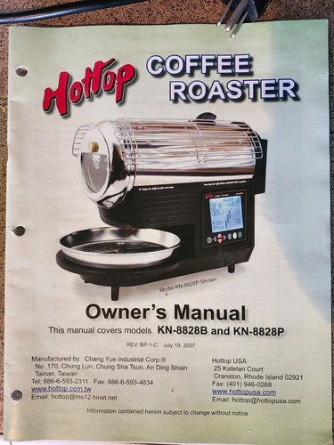 HOTTOP PROGRAMMABLE COFFEE ROASTER KN-8828P 120V * LIGHTLY USED * VERY ...