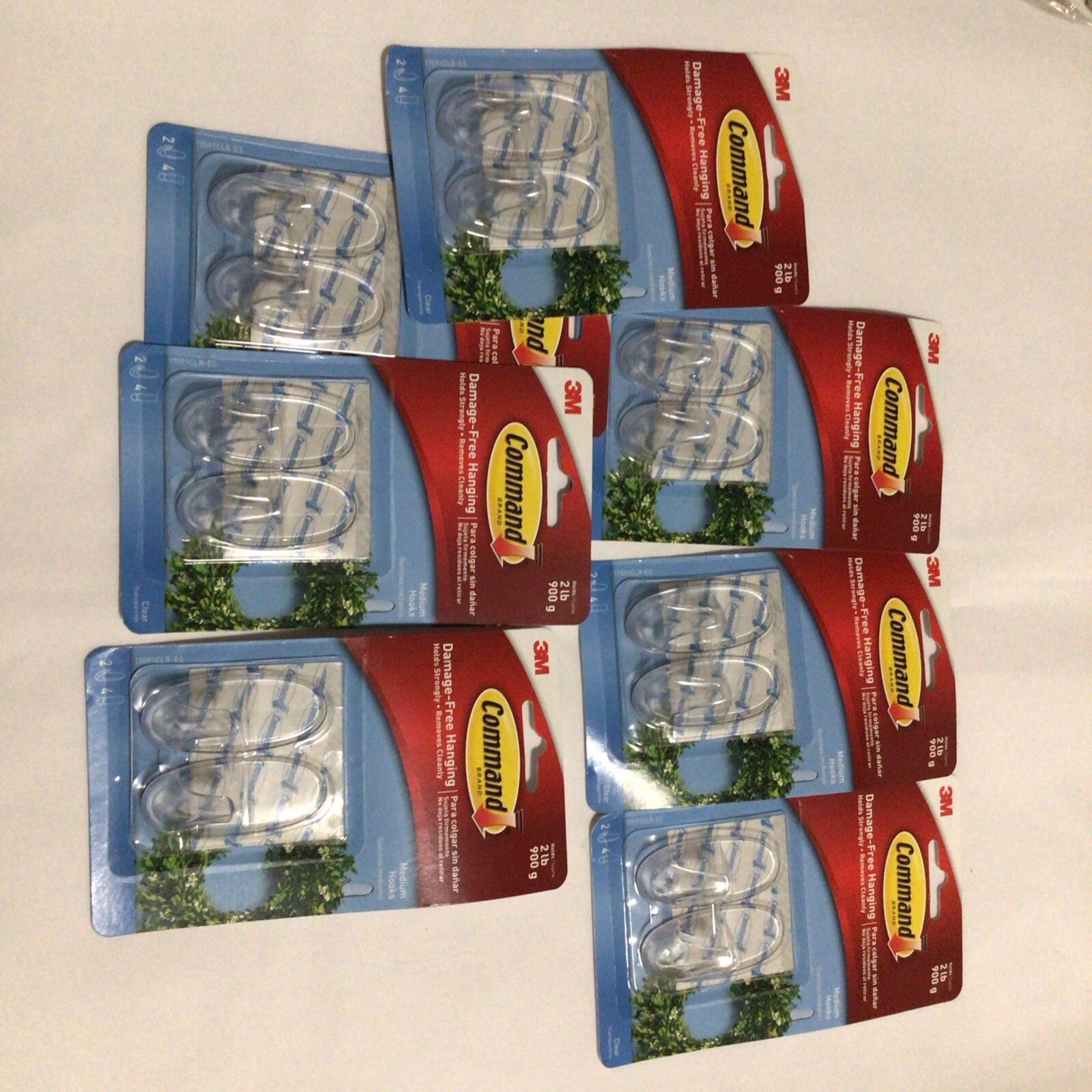 Command Medium Clear Color Hooks Hold up to 2 lb 7 Pack 51141347042| eBay