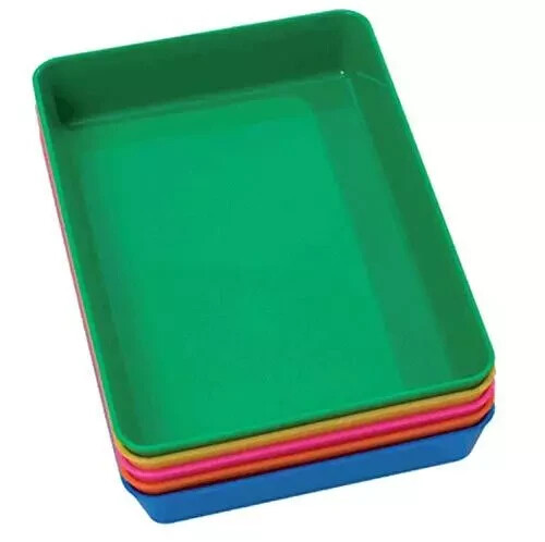 AMAZING CHILD Set of 5 Small Coloured Trays Each Tray approx 5" x 7" x ...