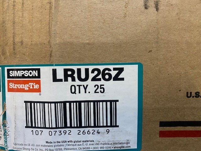25 PK Simpson Strong-tie Galv Steel 18 GA Z-max 2 X 6 Rafter Hanger ...