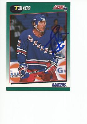 TIM KERR Autographed Signed 1991-92 Score Traded card New York Rangers ...