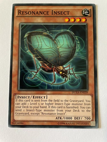 Yugioh Resonance Insect DUEA EN039 Common UNL Ed | eBay Australia