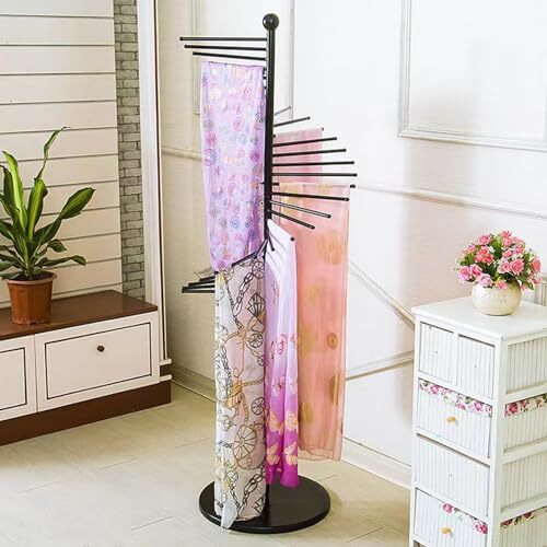 Freestanding Spiral Scarf Holder Metal Display Rack Floor Stand, 30 ...