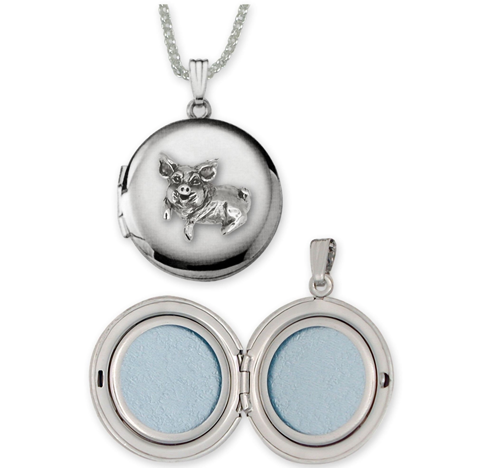 Pig Jewelry Sterling Silver Handmade Pig Photo Locket P1-D | eBay