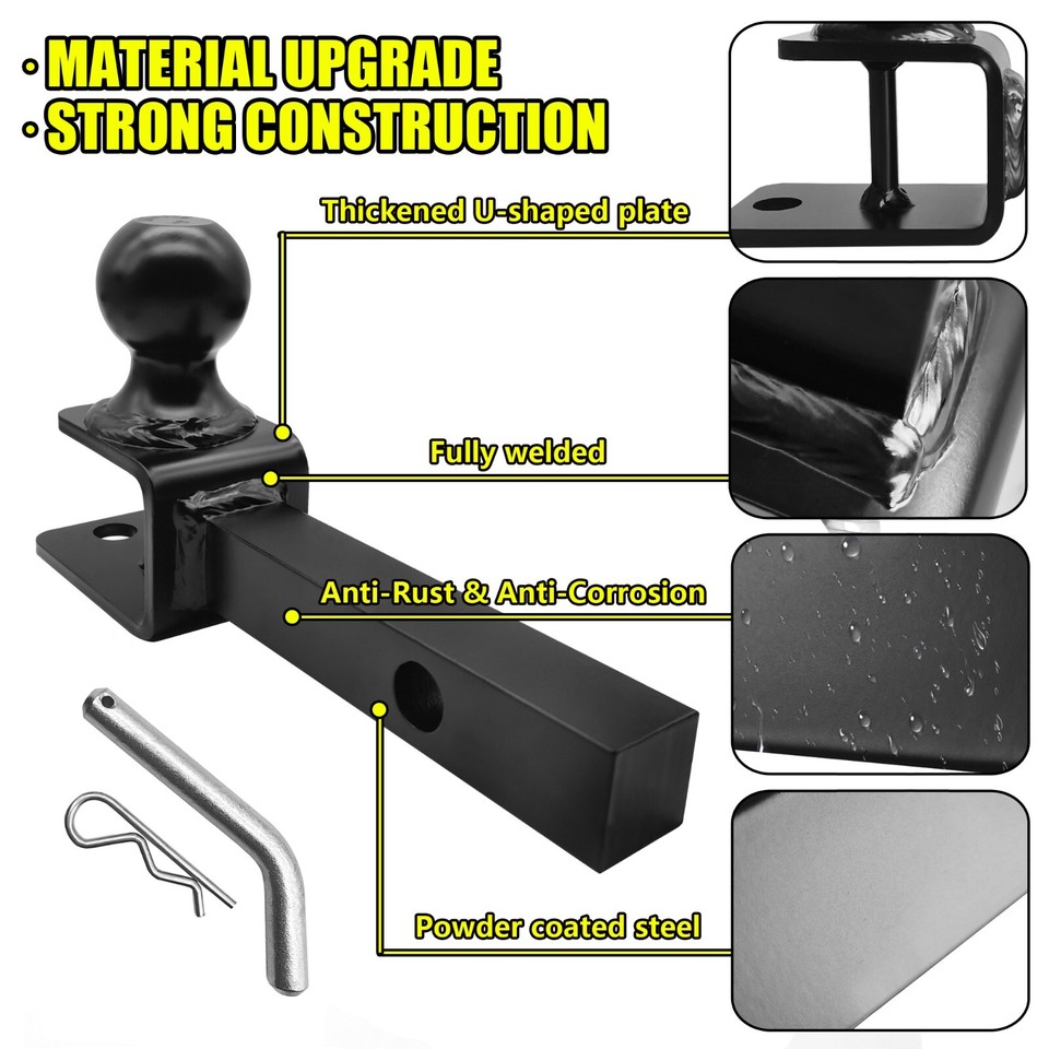 1-1/4" Solid Shank 3 in 1 ATV UTV Multi Hitch Mount with 2 inch Ball ...