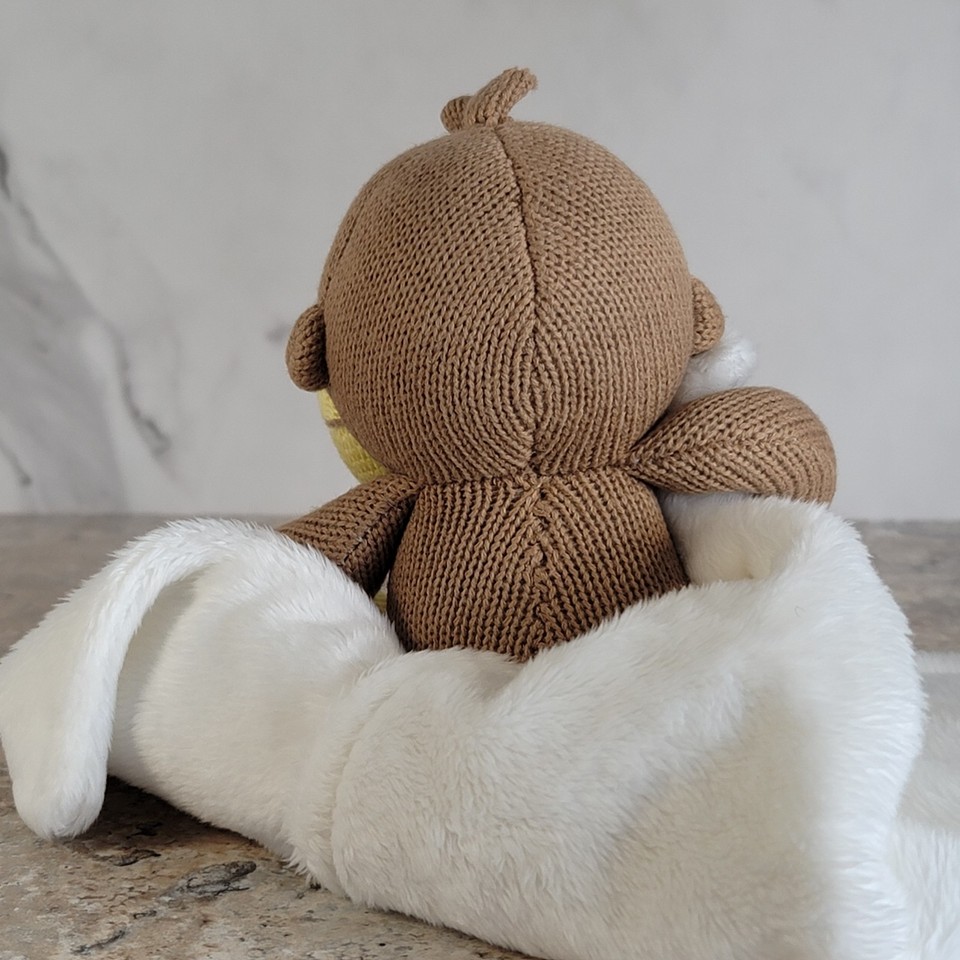 BABY BUM CROCHET KNIT MONKEY PLUSH LOVEY SECURITY BLANKET | eBay