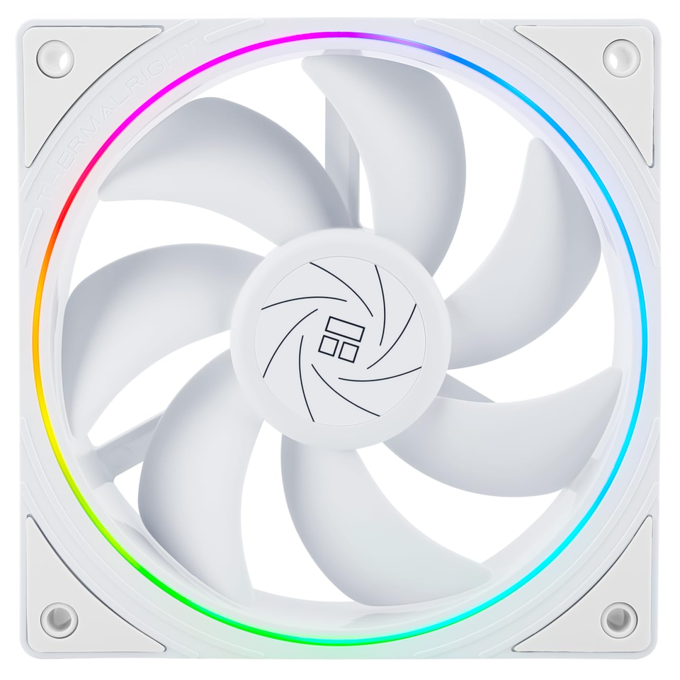 Thermalright TL-S12W CPU Fan 120Mm Case Cooler Fan, ARGB 5V 3-Pin and 4 ...