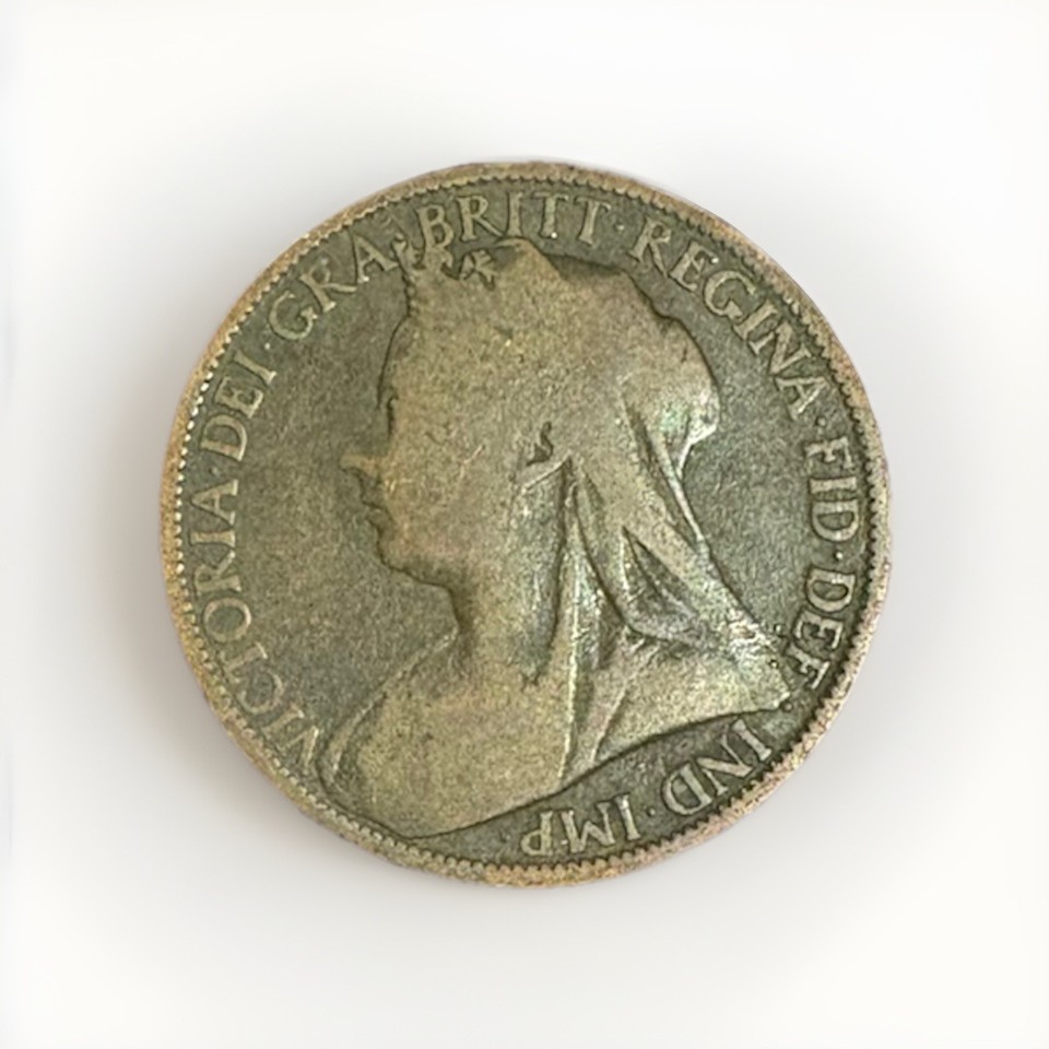 Victoria Veiled Head Penny 1897 - Old Queen Victorian Britain Coin - XF ...