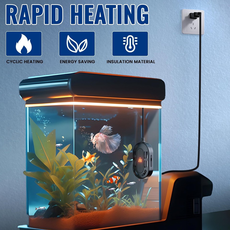 100W Small Aquarium Heater,Turtle Heater with LED Digital Display,Mini ...