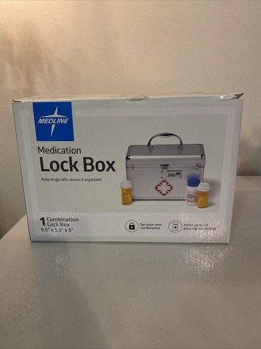 MEDLINE MEDICATION COMBINATION LOCK BOX HOLDS UP TO 24 PRESCRIPTION ...