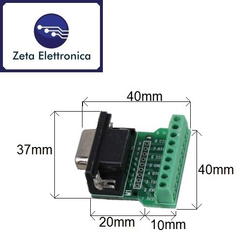 Plug Serial DB9 Connector Male With Clamps Screw 9 Pin RS232 Adapter ...
