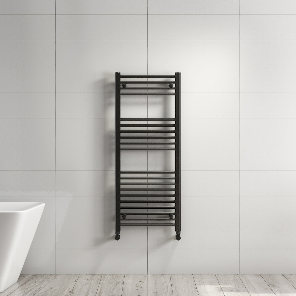 Towel Radiator Towel Rail Matte Black Ladder Heated Bathroom Curved ...