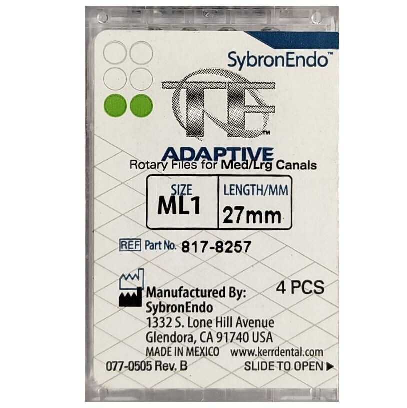 SybronEndo TF Adaptive Files 27mm ML1 Pack of 4 (817-8257) for sale ...