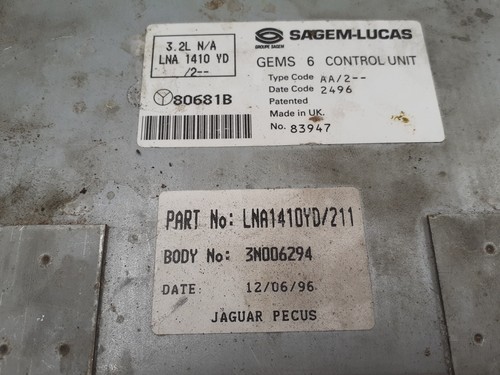 JAGUAR X300 94-97 3.2 ECU GEM 6 CONTROL UNIT MODULE ENGINE CONTROL ...