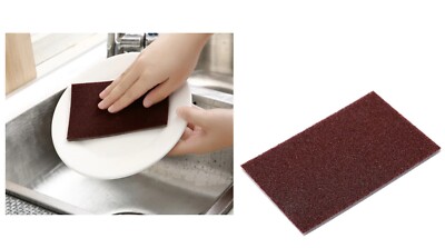 3X SPUGNA AL CARBURO DOPPIA FACCIA abrasiva pulizia bruciato pentole ...