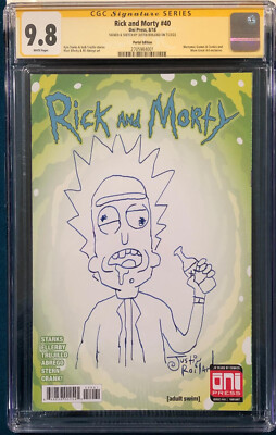 JUSTIN ROILAND ORIGINAL RICK AND MORTY Sketch Art CGC 9.8 Signed ...
