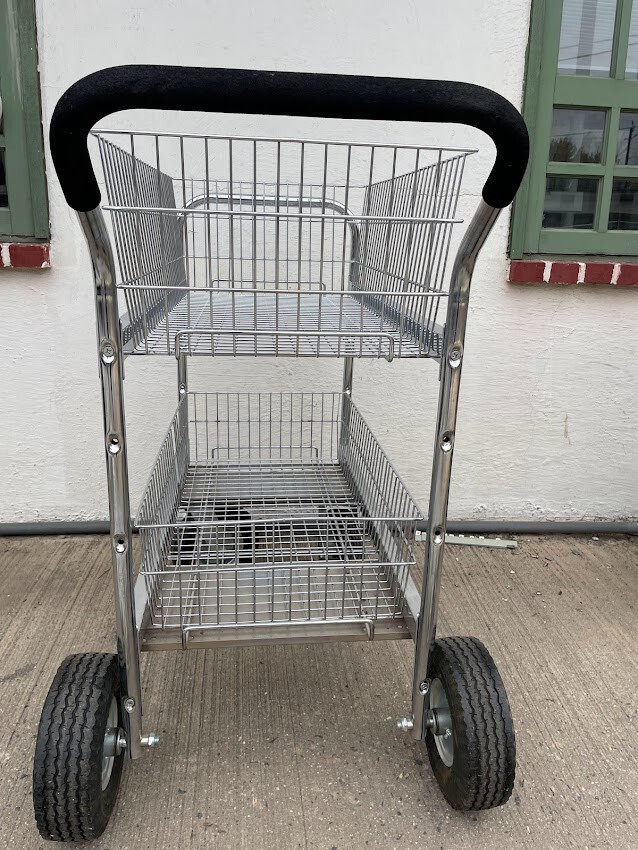 Charnstrom Medium Double Decker Frame Mail Room Cart with Casters and ...