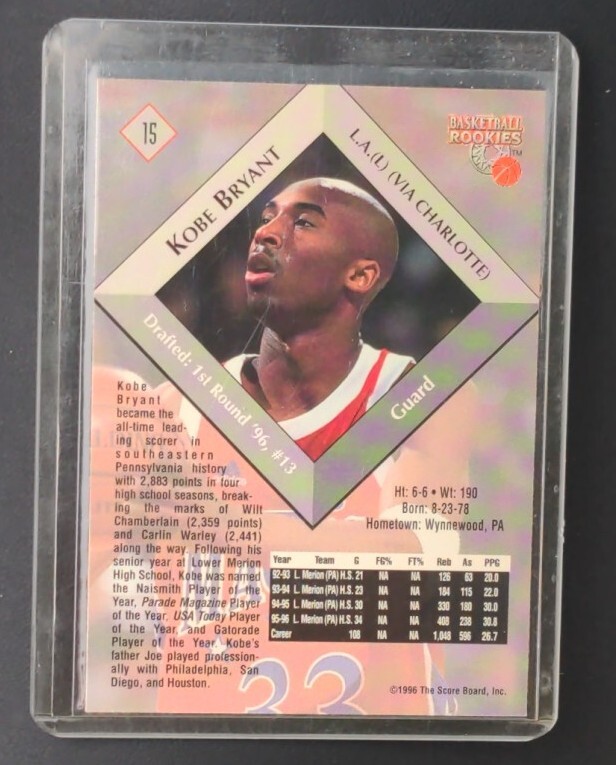 1996-97 Score Board Basketball Rookies #15 Kobe Bryant RC HOF | eBay