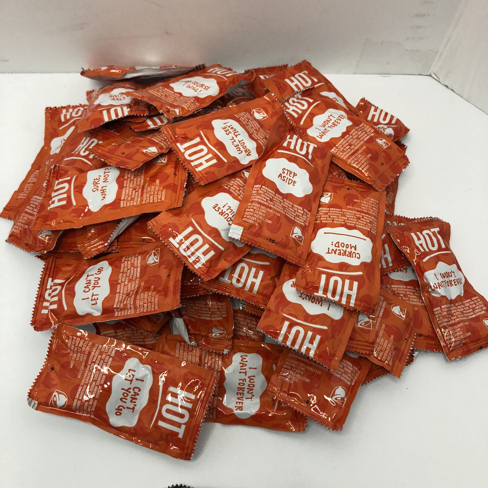 Huge Lot Taco Bell Sauce Packets 200 Combined Mild Hot Fire & Diablo ...