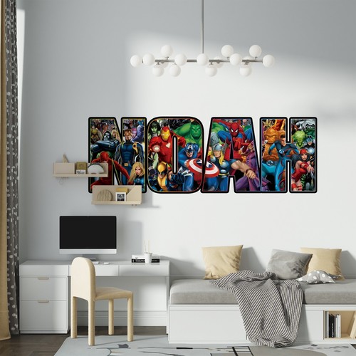 Marvel Superheroes Personalized Custom Name Wall Sticker Decal ...