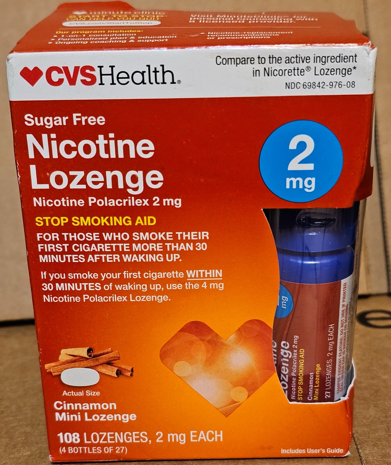 CVS Nicotine Mini Lozenge 108 Count Cinnamon 2mg Sugar Free | eBay