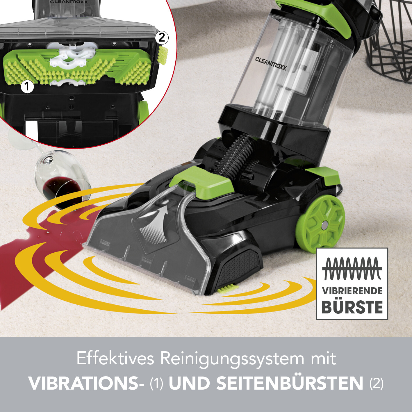 CLEANmaxx Teppichreiniger Professional Waschsauger Polsterreiniger inkl ...