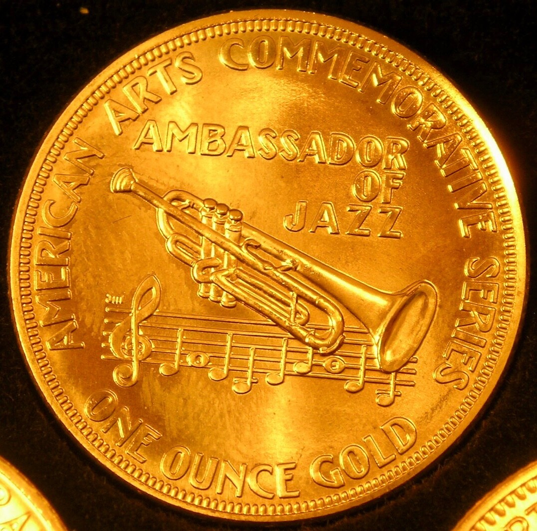 1980-1984 AMERICAN ARTS COMMEMORATIVES 5 GOLD COINS 1 OUNCE EACH w ...