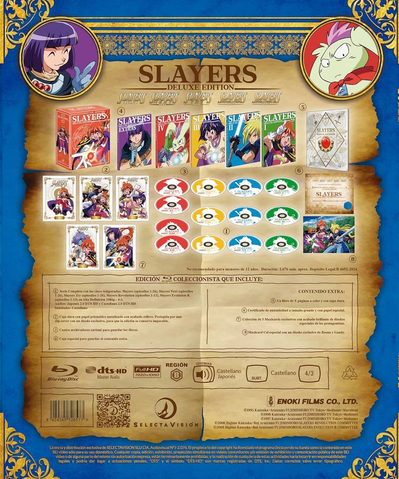 Slayers Serie Completa 1-5 Deluxe Limitata 13 Blu-Ray+Libro+Certificato ...