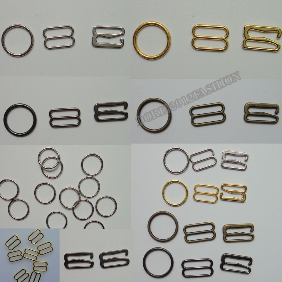 100Pcs Metal Bra Strap Adjuster O 8 9 Slide Rings Hooks 6/8/10/12/15/18 ...