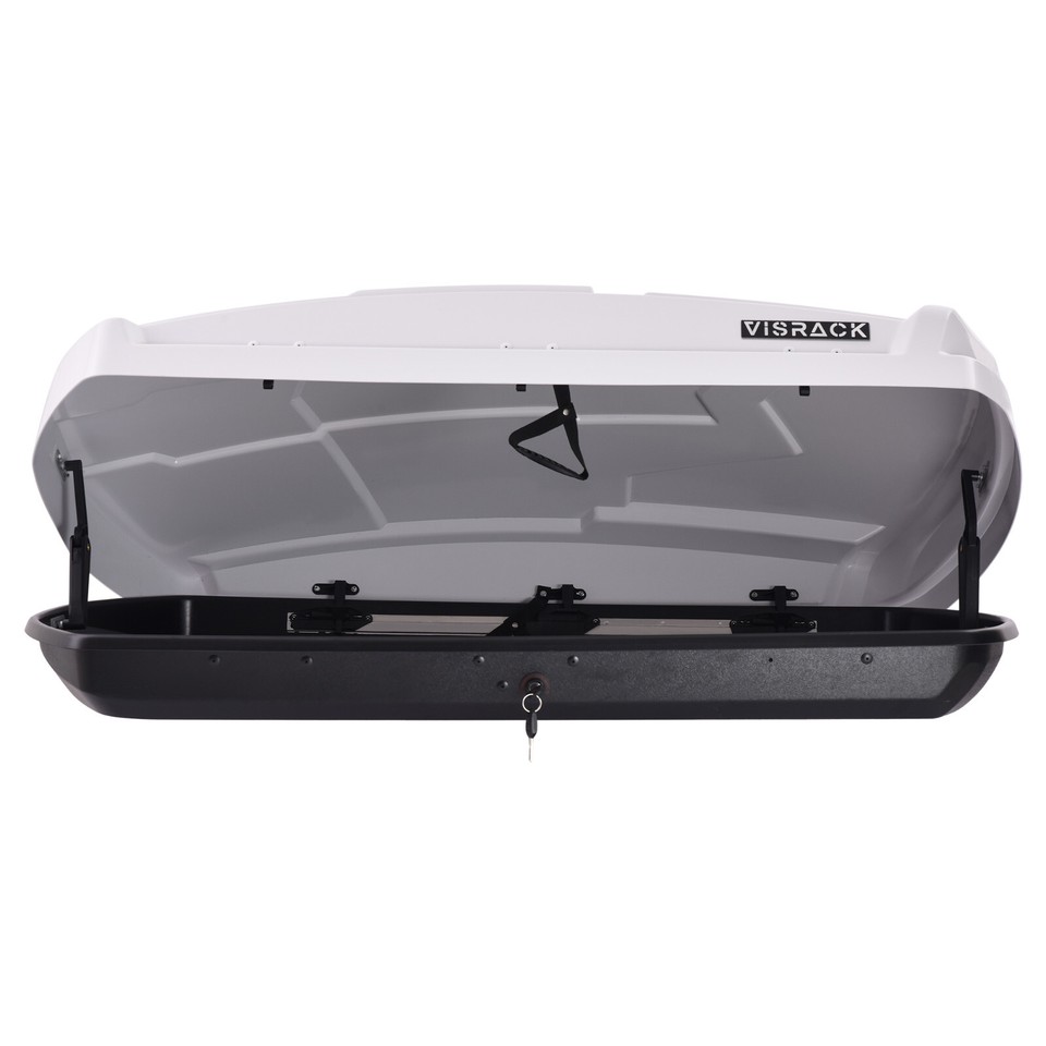 WATERPROOF GLOSSY CAR TOP CARGO CARRIER ROOF MOUNT TRAVEL STORAGE BOX W ...
