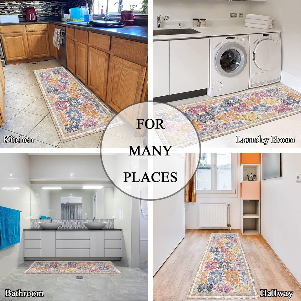 Vaukki Hallway Runner Rug, Vintage Shaggy Soft Laundry Rug Runner, Non ...