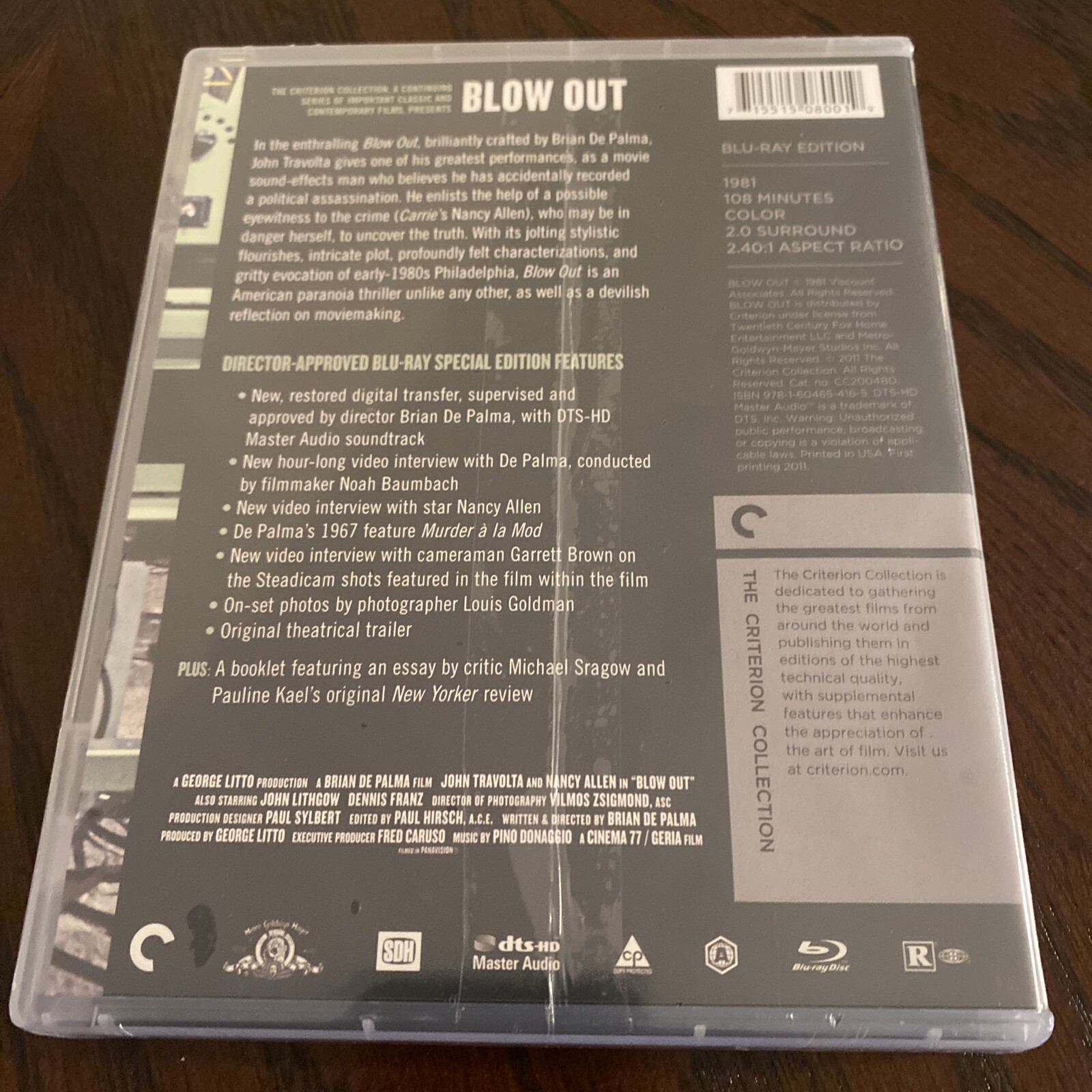 Blow Out (Blu-ray Disc, 1981, Criterion Collection) for sale online | eBay
