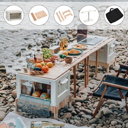 Foldable Storage Box Multifunctional Car Boxes with Wooden Panel ...