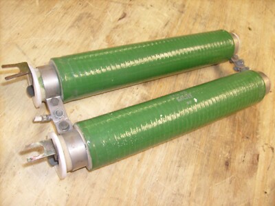 2 Large 10 inch Green Ceramic Enamel Resistors MCB 1.2Kohm 5% from Lab ...