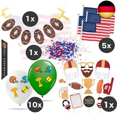 XXL Super Bowl American Football NFL Dekoration Deko Set über 100 Teile ...
