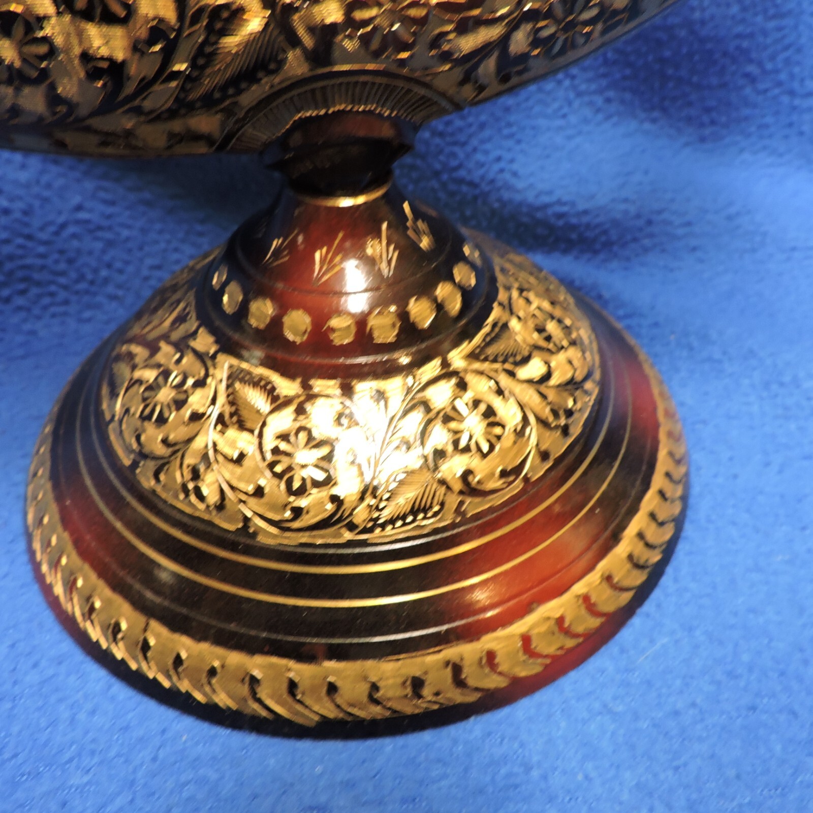 Brass Oriental Gong Hanging Dinner Bell Floral Etched 13.5" tall | eBay