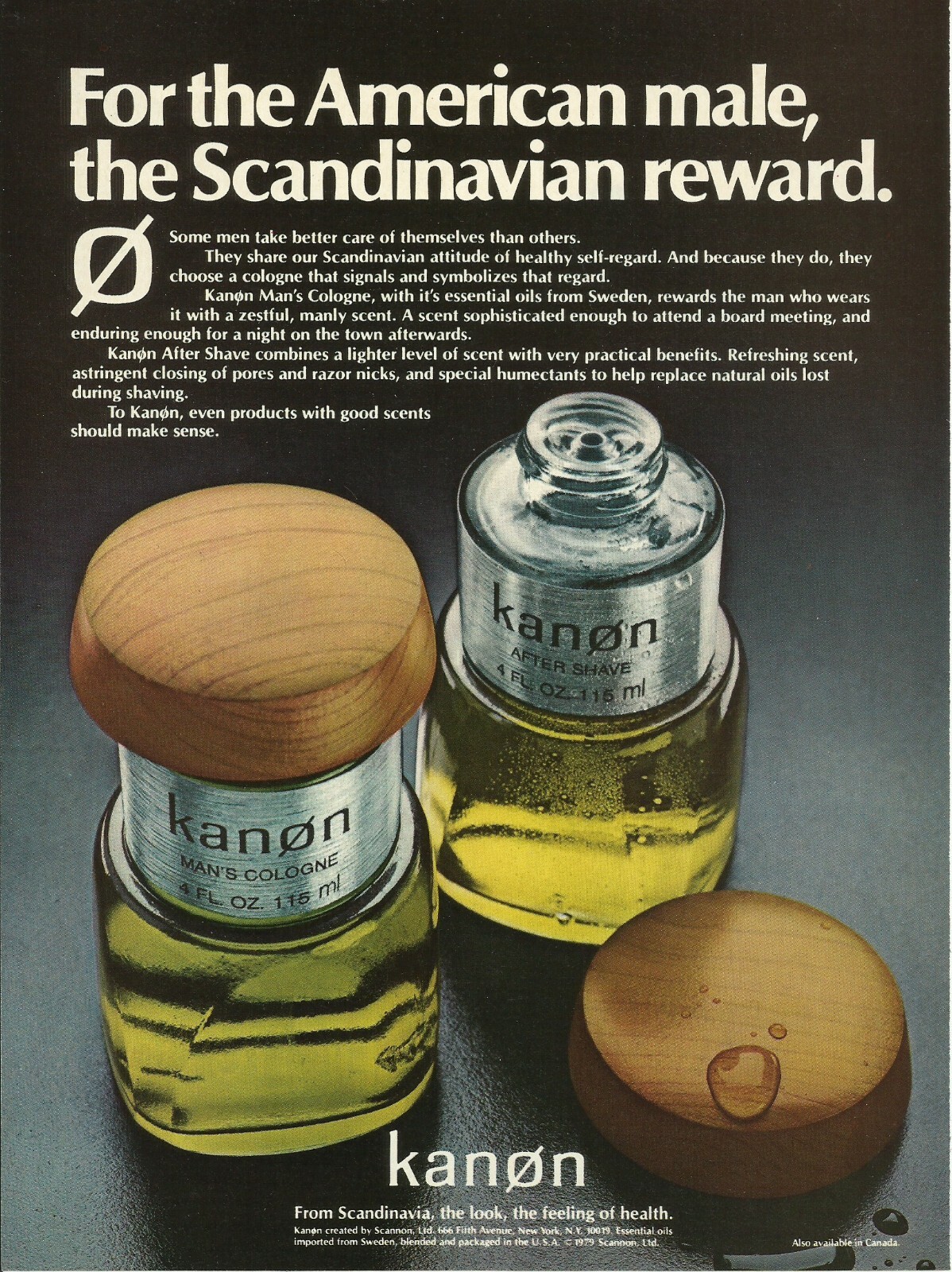 1981 Kanon Men's After Shave Cologne vintage print ad 80's ...