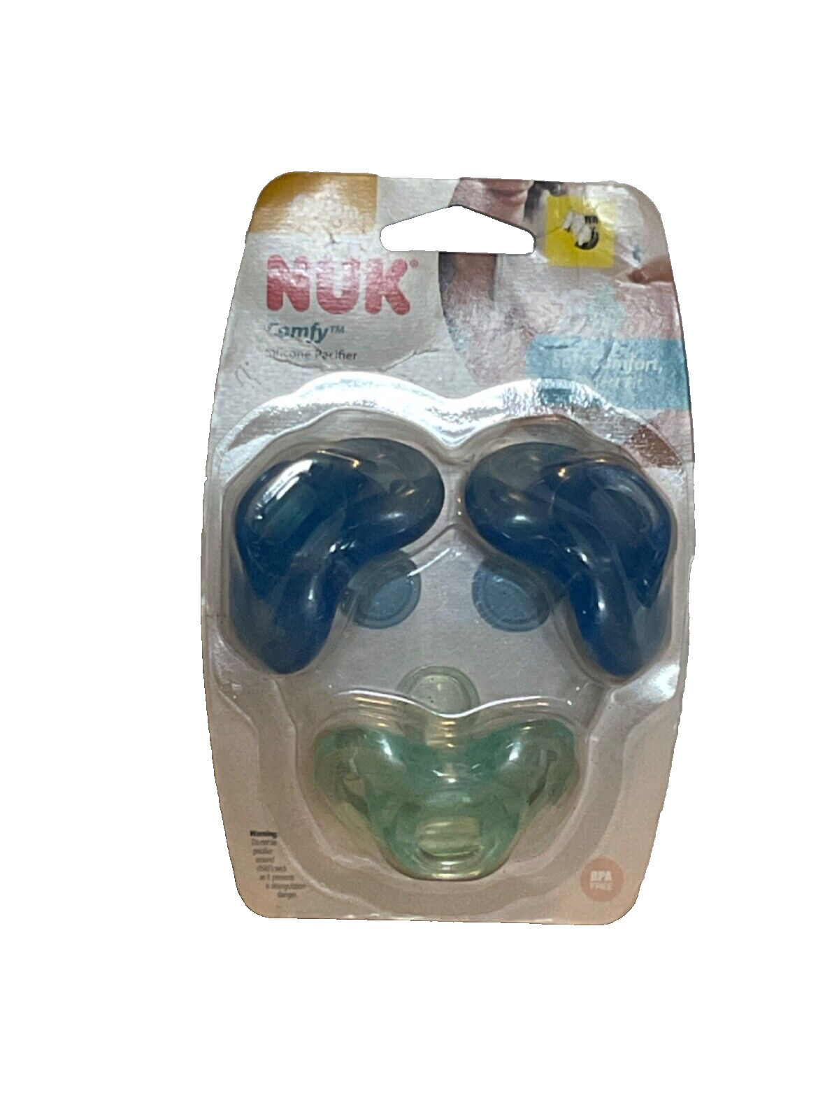 NUK Comfy 3 Pack Silicone Orthodontic Pacifiers 0-6M Blue Soothers