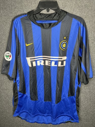 INTER MILAN 2003 2004 HOME SOCCER JERSEY NIKE Vieri 32 Lega Calcio ...