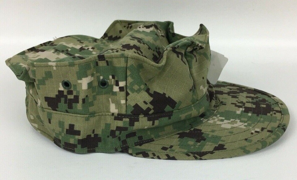 US Navy NWU Type III AOR2 Woodland Uniform Hat Utility 8 Point Cap ...