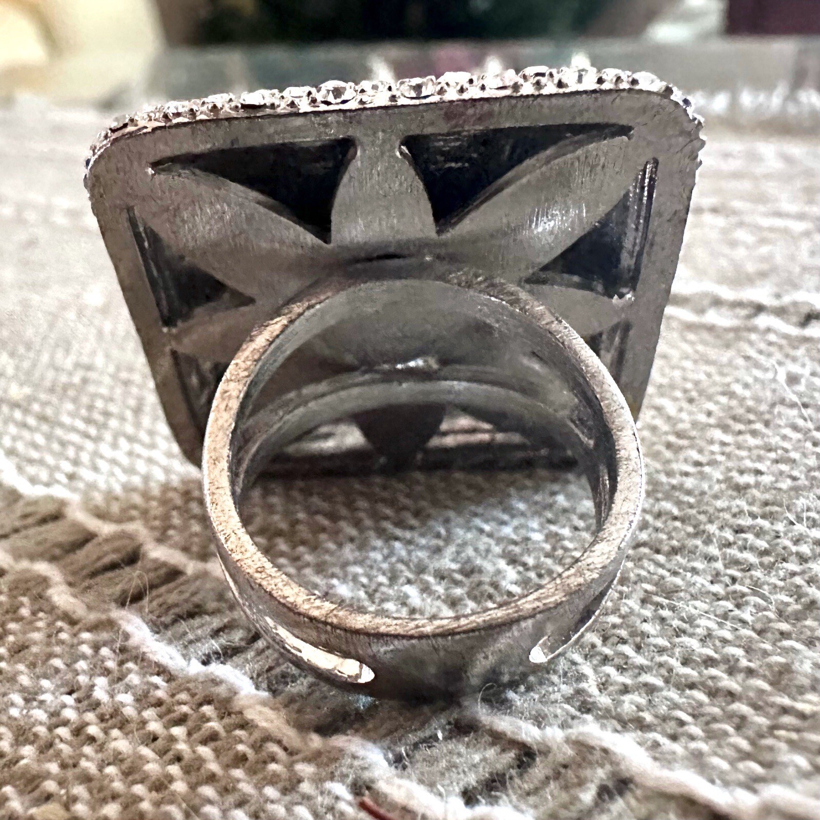 Women’s Bold Blinged Out Rhinestone Boho Square Statement Ring | Size 8 ...