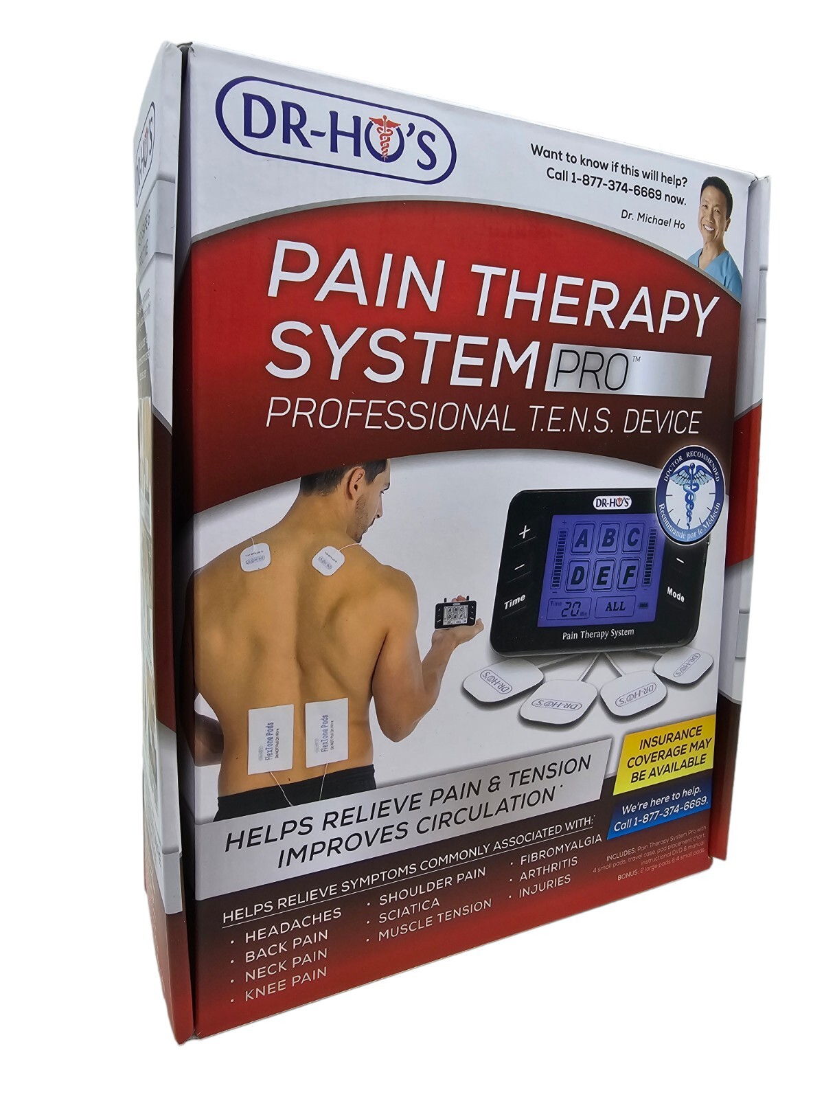 Portable Dr-Ho's 4-Pad Pain Therapy System Back & Neck Pain Relieve ...