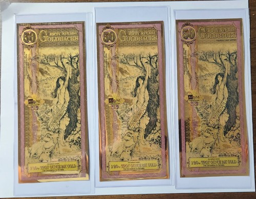 50 NEVADA Goldback 1/20 oz 24K Pure Gold Aurum Gold Foil Note - 2020 | eBay